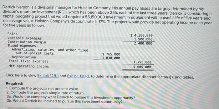 Solved 1. Compute the project's net present value.2. Compute | Chegg.com
