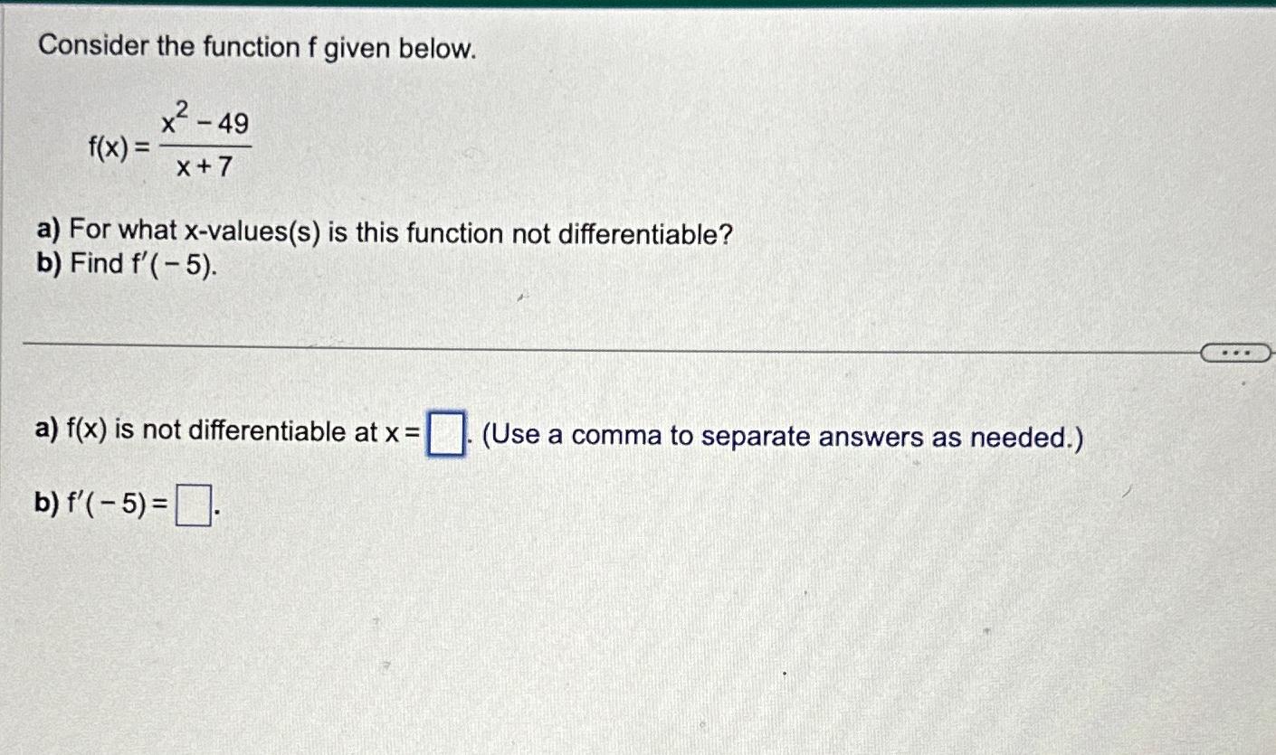 Solved Consider the function f given | Chegg.com