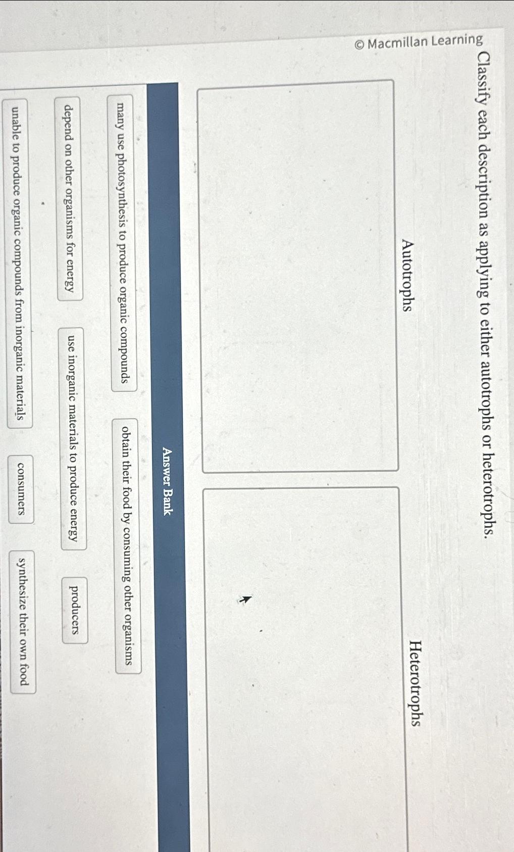 Solved Classify each description as applying to either | Chegg.com