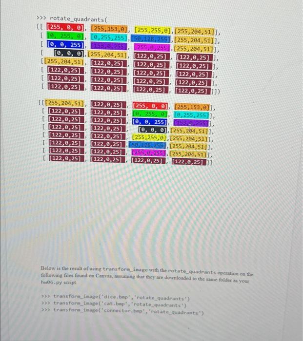 Solved Problem C. (10 points) Rotate Quadrants Next, you | Chegg.com