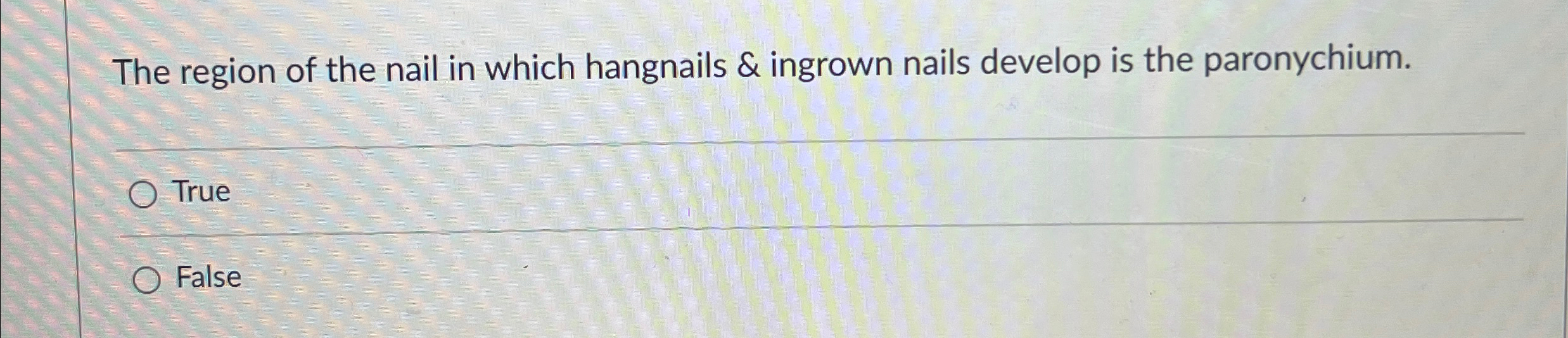Solved The region of the nail in which hangnails & ingrown | Chegg.com