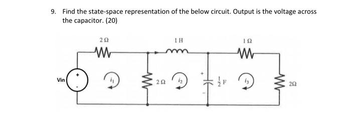 Solved 9. Find the state-space representation of the below | Chegg.com