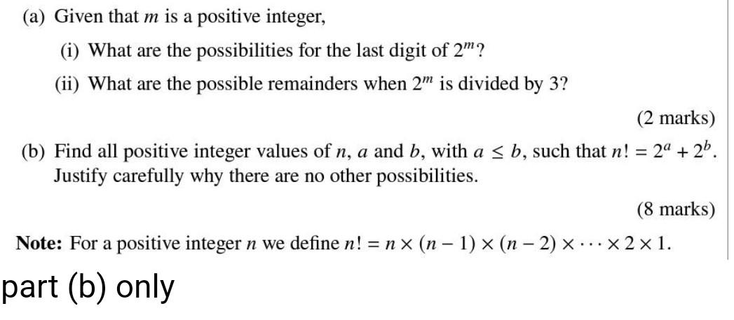 Solved (a) Given that m is a positive integer, (i) What are | Chegg.com
