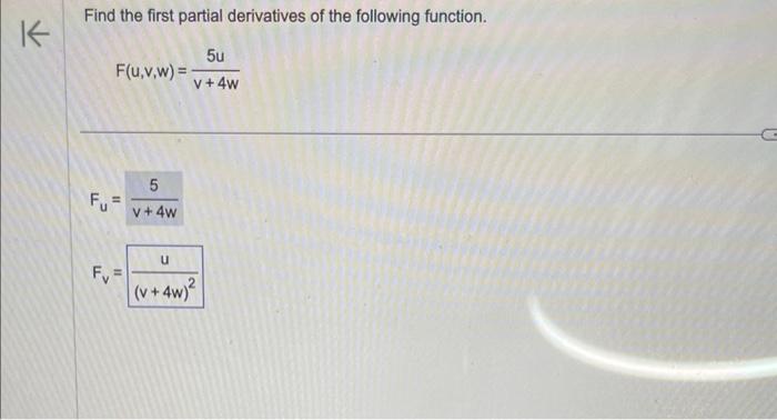 Solved Find the first partial derivatives of the following | Chegg.com