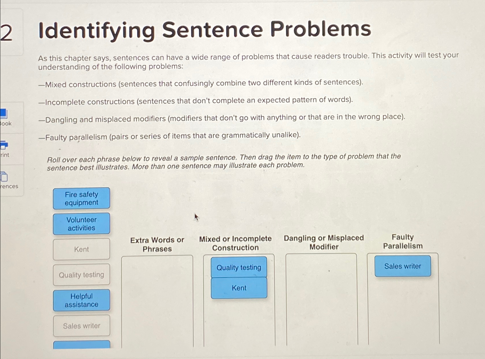 Solved Identifying Sentence ProblemsAs this chapter says, | Chegg.com