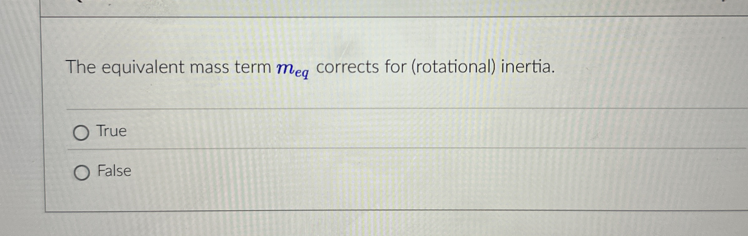 Solved The equivalent mass term meq ﻿corrects for | Chegg.com
