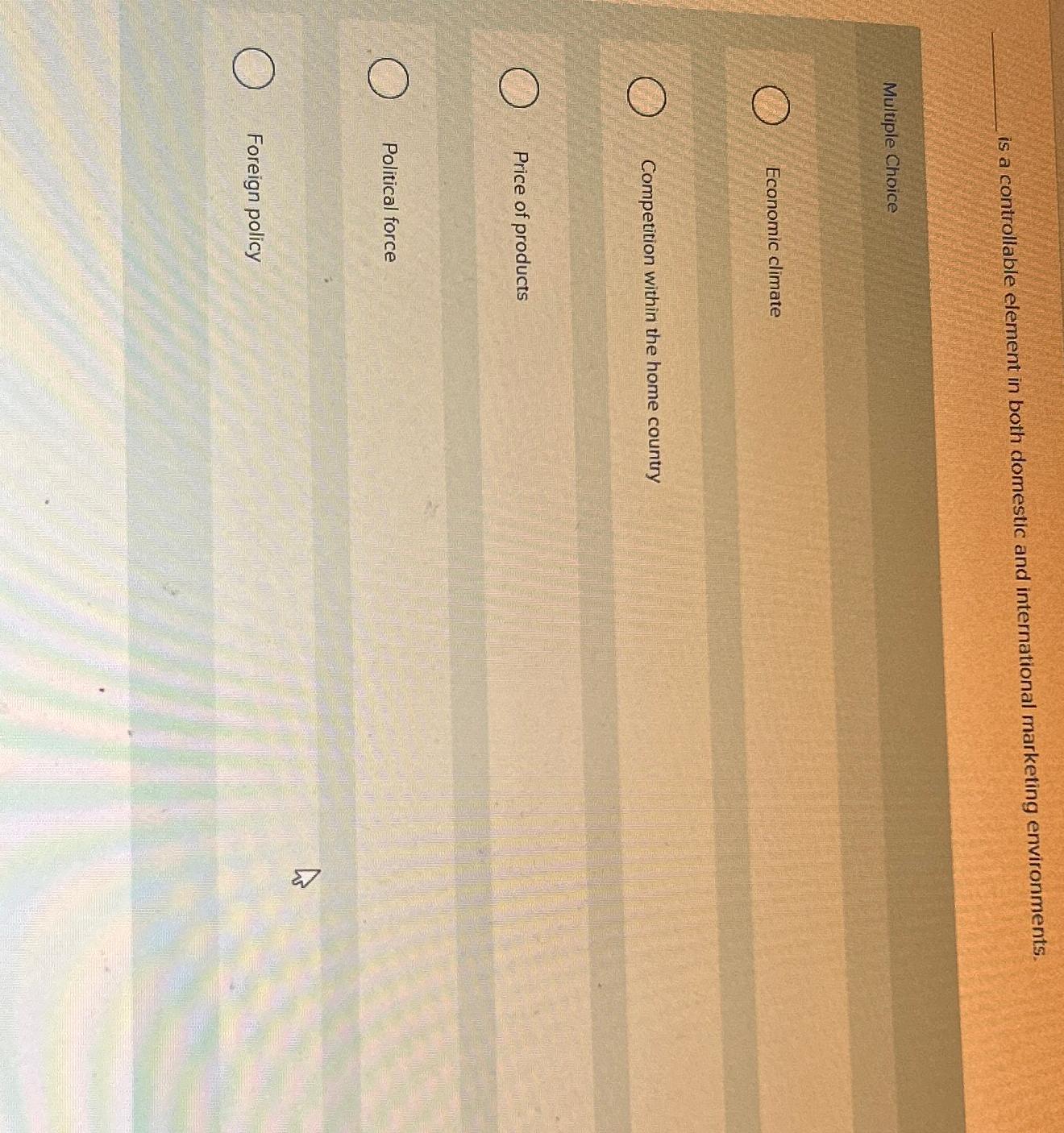 Solved is a controllable element in both domestic and | Chegg.com