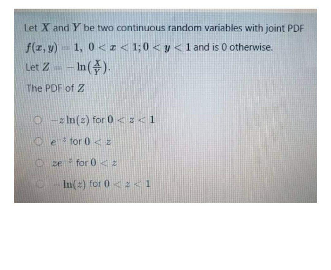 Solved Let X and Y be two continuous random variables with | Chegg.com