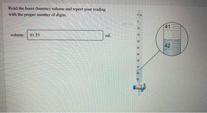 Solved Read the pipet volume and report the answer with the | Chegg.com