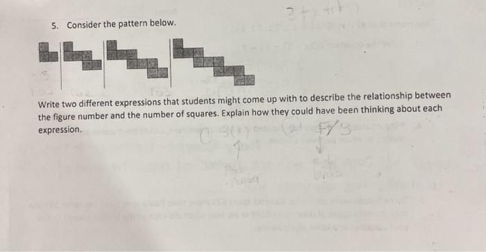 Solved 5. Consider the pattern below. Write two different | Chegg.com