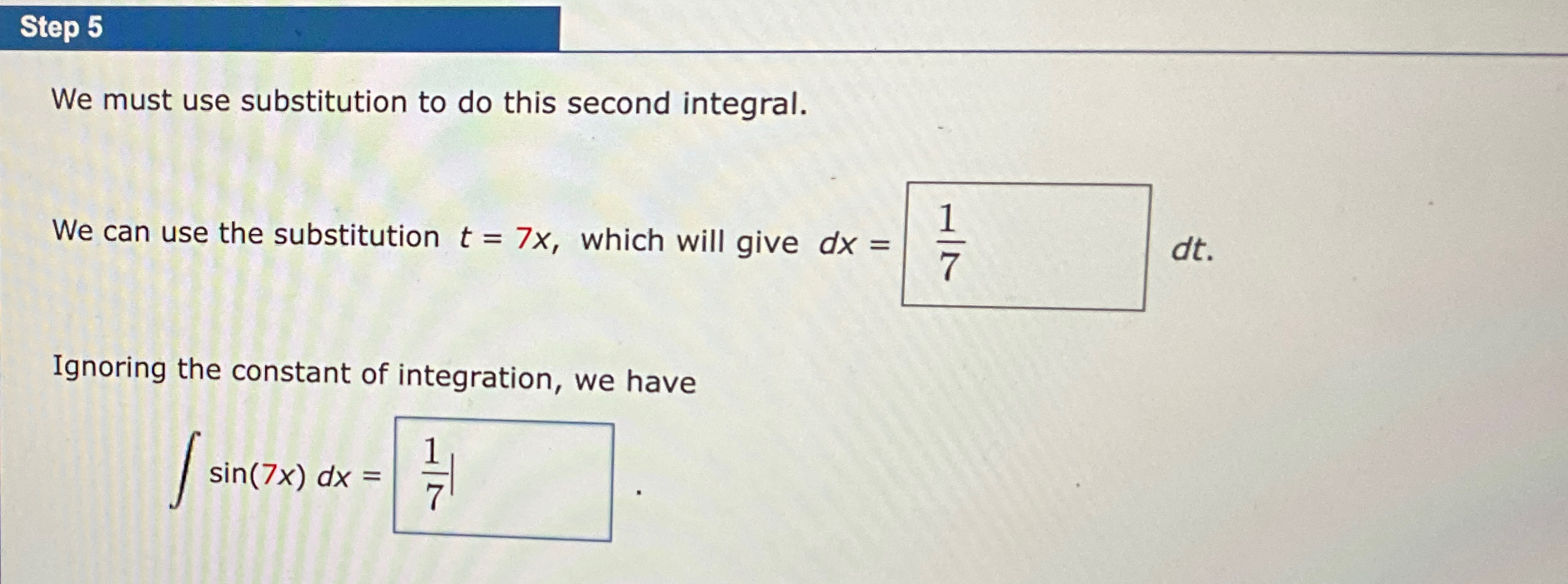 Solved Step 5We must use substitution to do this second | Chegg.com