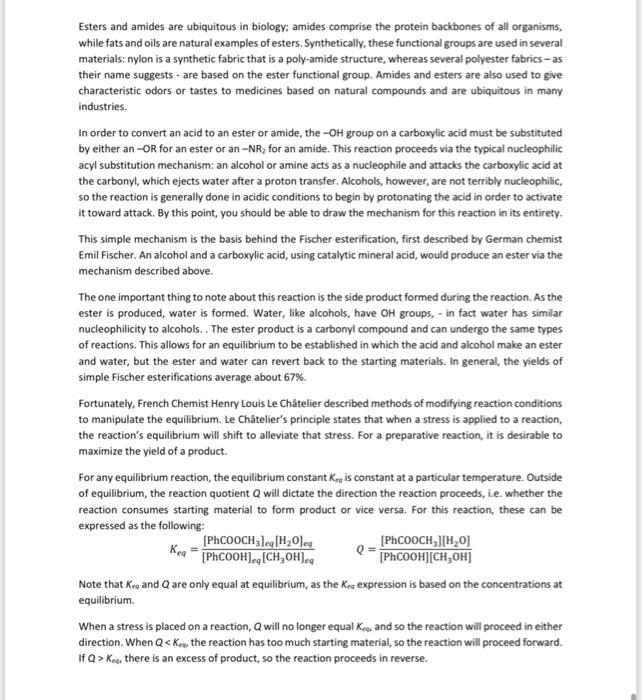 ORGANIC CHEMISTRY PRE-LAB AND DATA REPORT SYNTHESIS | Chegg.com