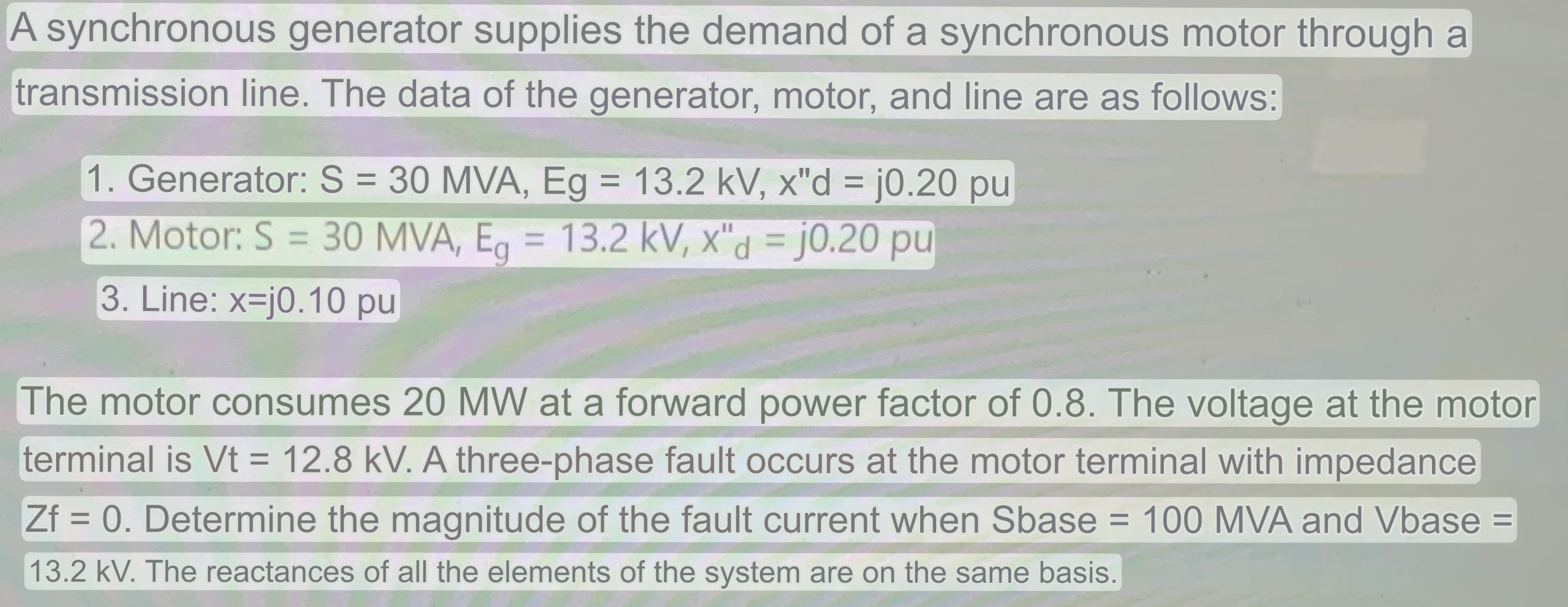 Solved A synchronous generator supplies the demand of a | Chegg.com