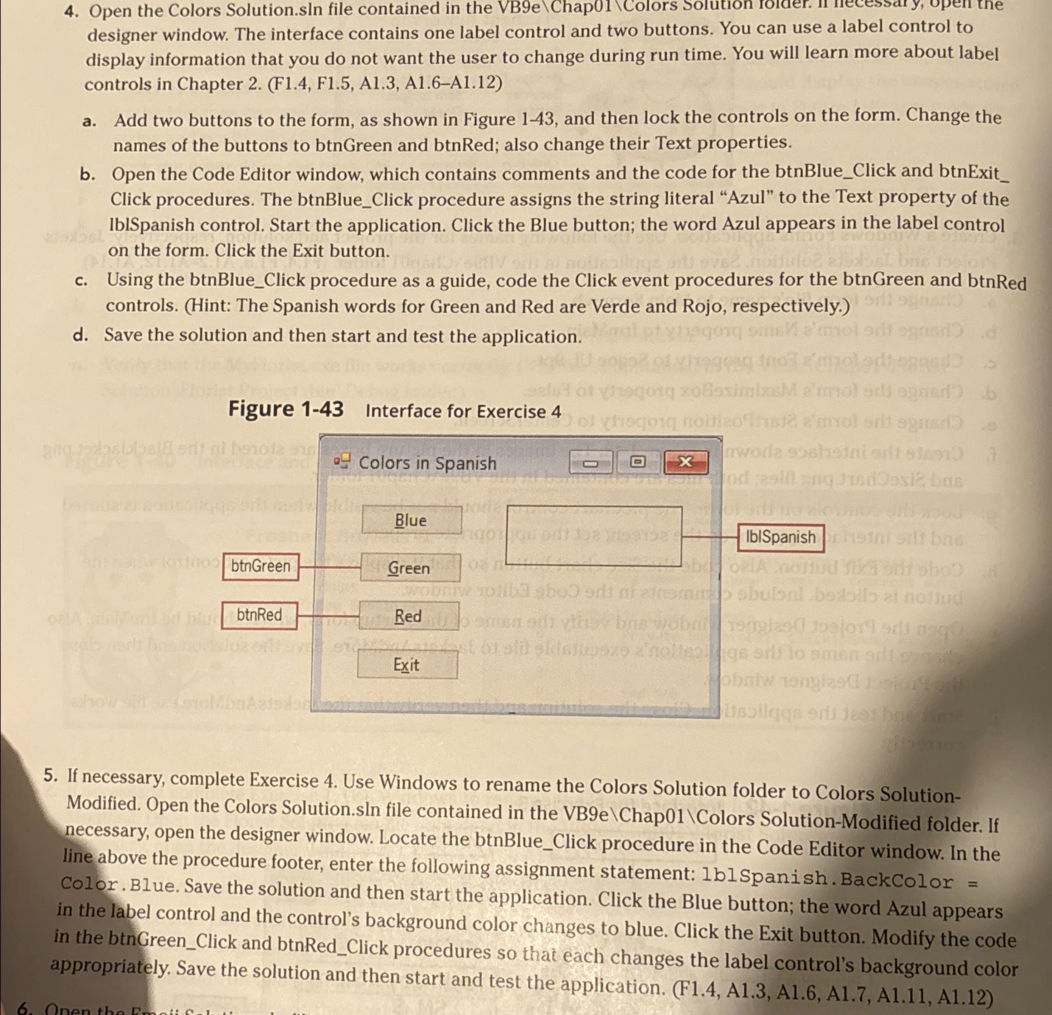 Open the Colors Solution.sln file contained in the | Chegg.com
