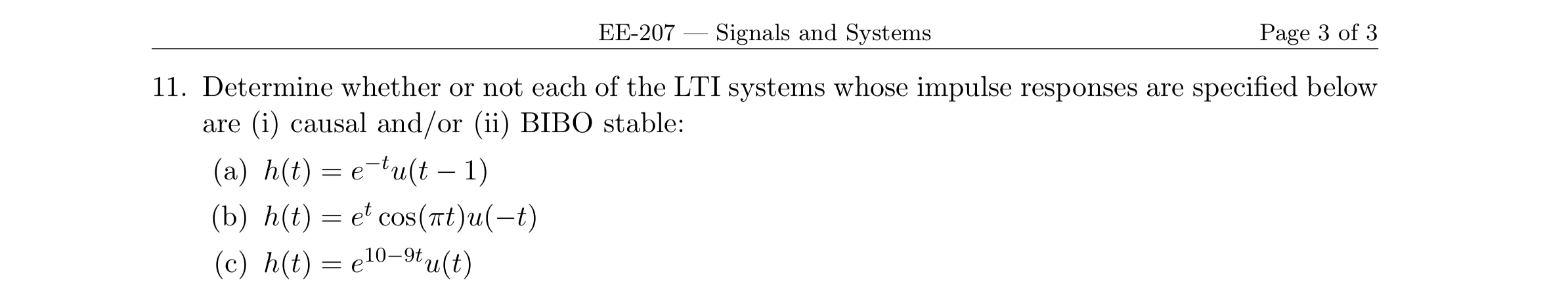 Solved Determine whether or not each of the LTI systems | Chegg.com