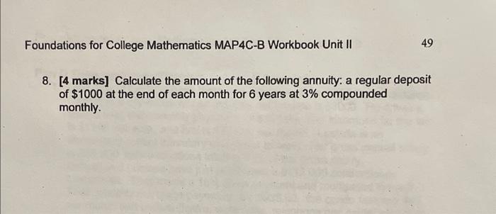 Solved Foundations for College Mathematics MAP4C-B Workbook | Chegg.com