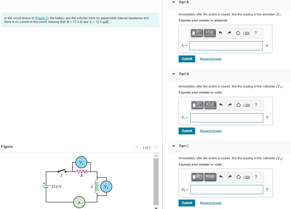 Solved Part AIn ﻿the circuit shown in (Figure 1), ﻿the | Chegg.com