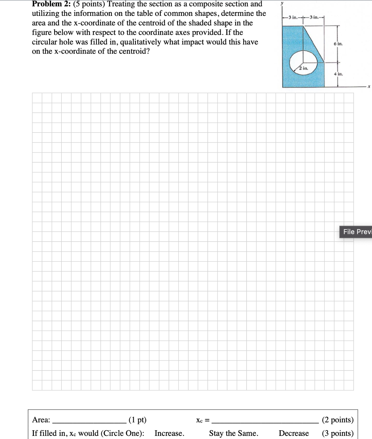 Solved Problem 2: (5 ﻿points) ﻿Treating the section as a | Chegg.com