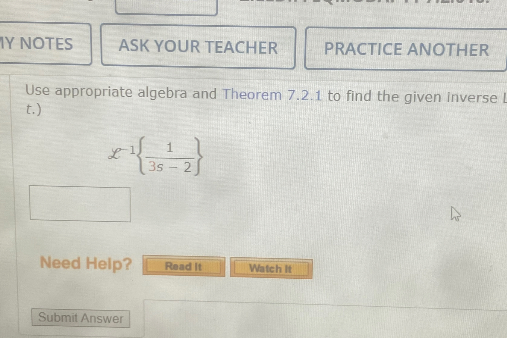 Solved IY NOTESUse appropriate algebra and Theorem 7.2.1 ﻿to | Chegg.com