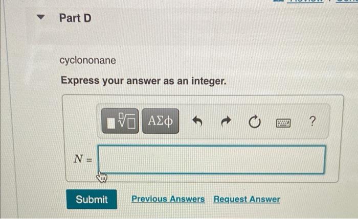 cyclononane Express your answer as an integer. | Chegg.com