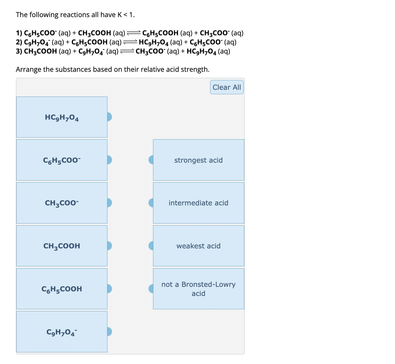 Solved The following reactions all have K