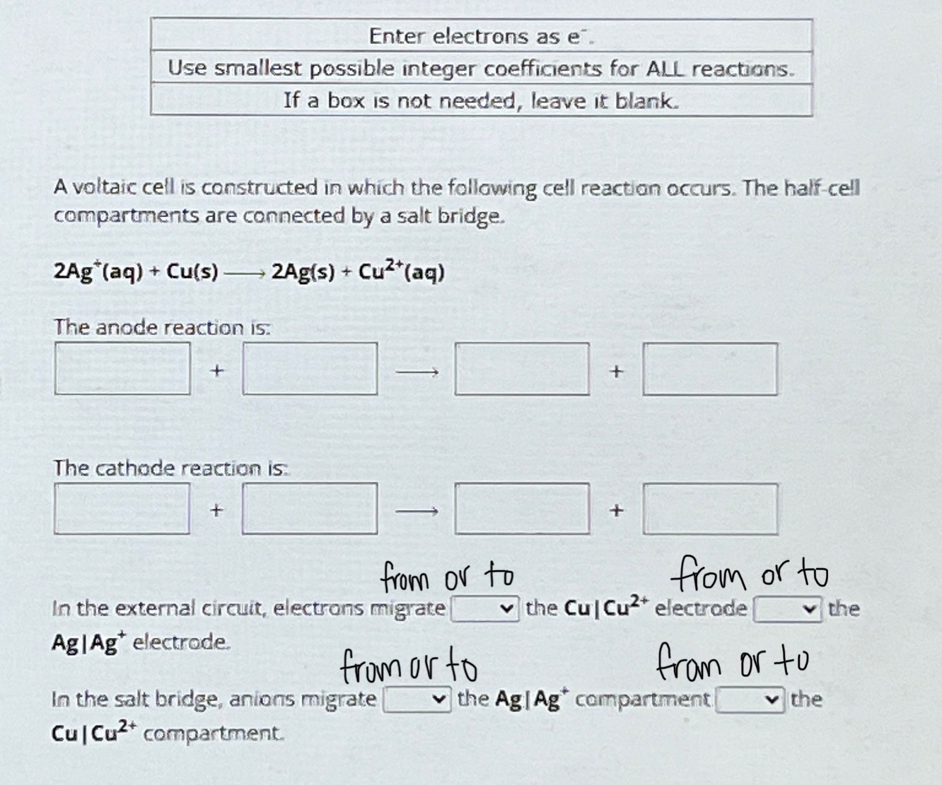 Enter electrons as e-.Use smallest possible integer | Chegg.com