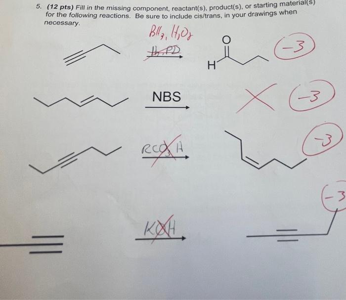 Solved 5. (12 pts) Fill in the missing component, | Chegg.com