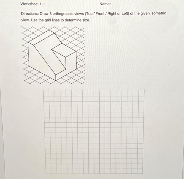 Solved Directions: Draw 3 orthographic views (Top / Front / | Chegg.com