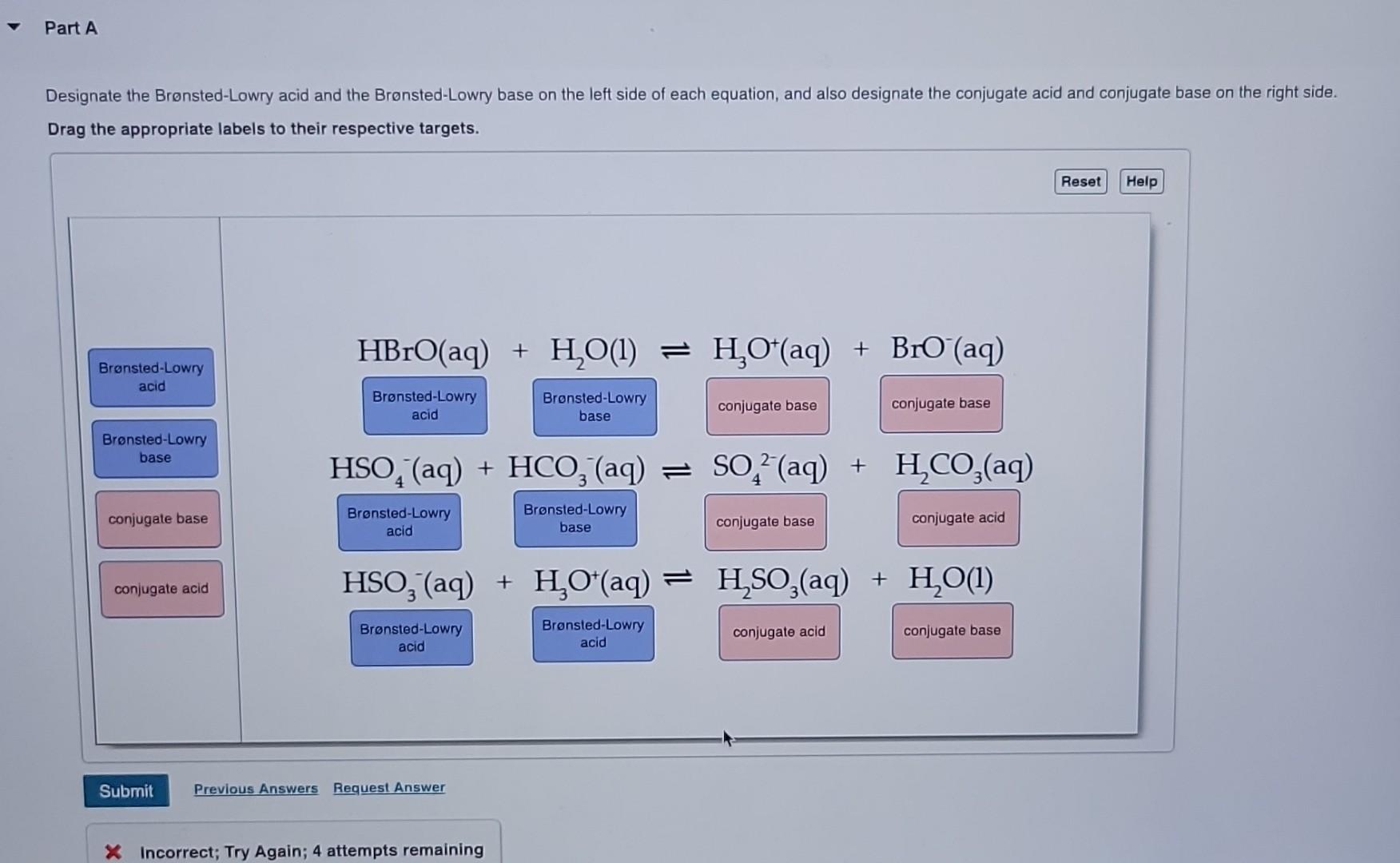 Solved Designate the Bronsted-Lowry acid and the | Chegg.com