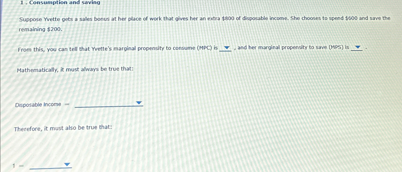 Solved Consumption and savingSuppose Yvette gets a sales | Chegg.com