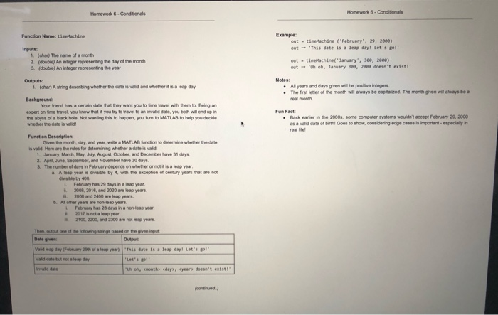 Homework 6. Conditionals Homework Conditionat | Chegg.com