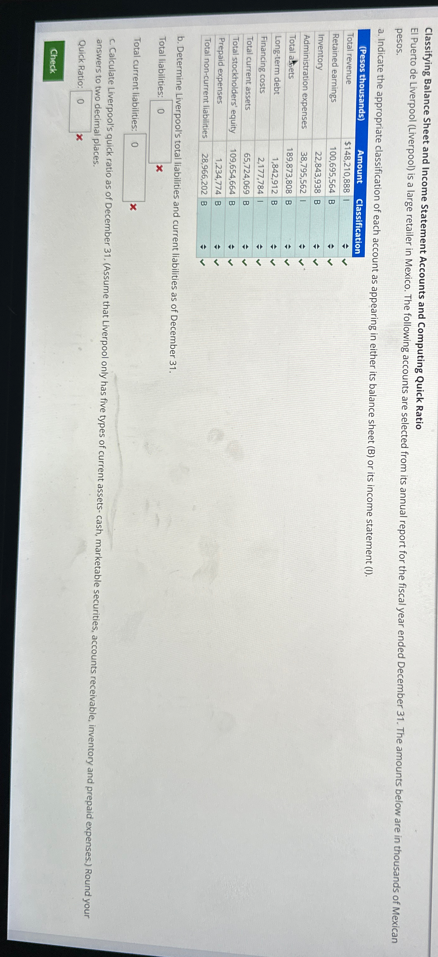 Solved Classifying Balance Sheet and Income Statement | Chegg.com