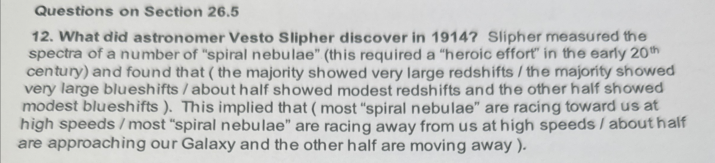 Solved Questions on Section 26.512. ﻿What did astronomer | Chegg.com