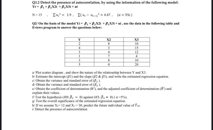 Solved Q1.2 Detect the presence of autocorrelation, by using | Chegg.com
