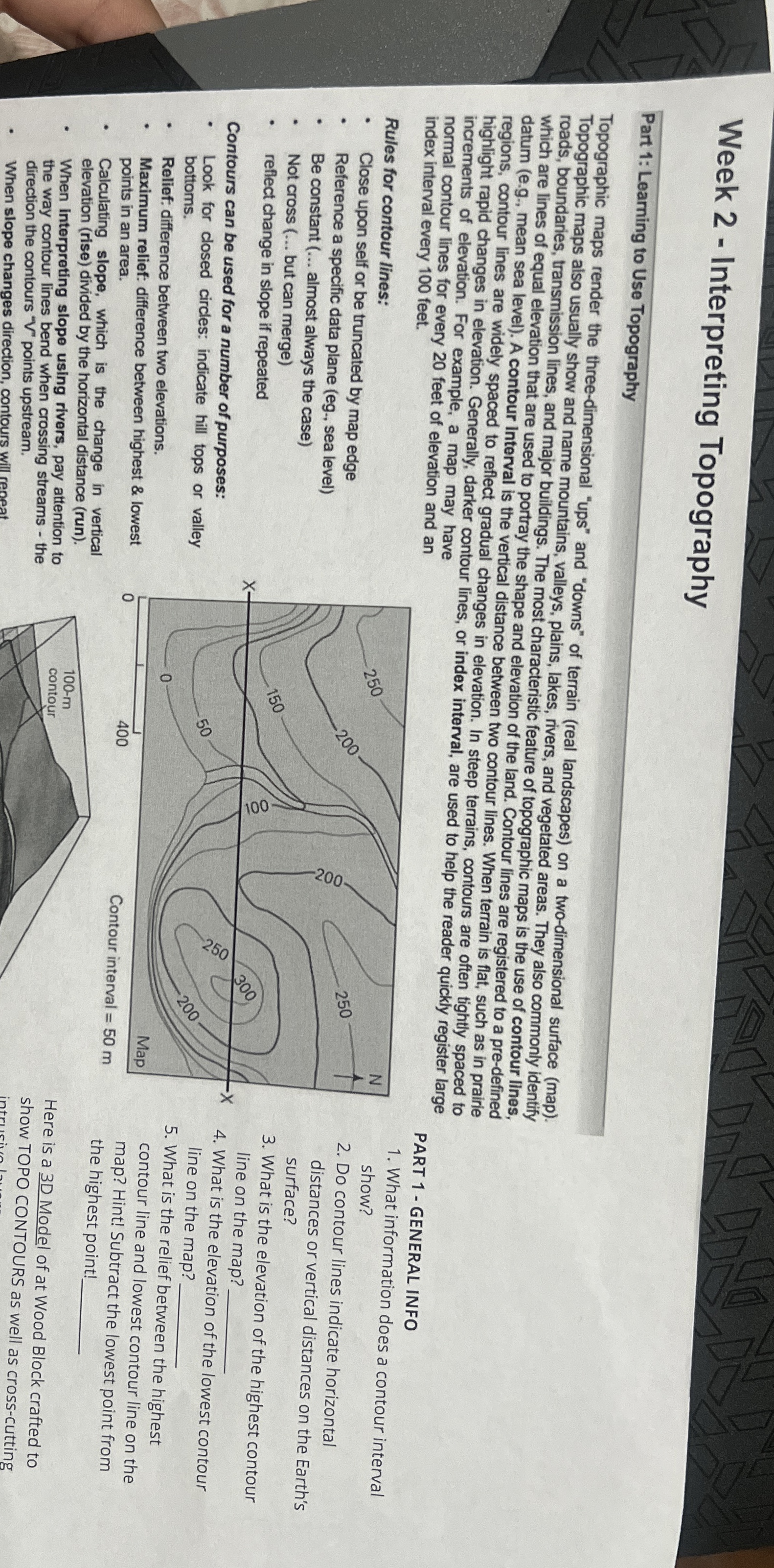 Solved Part 1: Learning to Use TopographyTopographic maps | Chegg.com