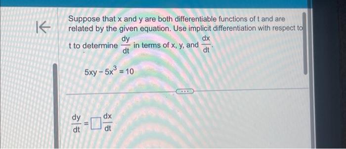 Solved Suppose that x and y are both differentiable | Chegg.com