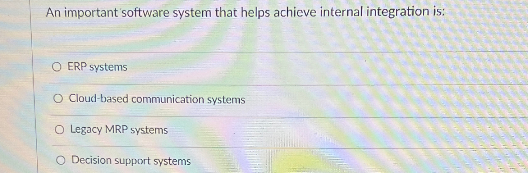 Solved An important software system that helps achieve | Chegg.com