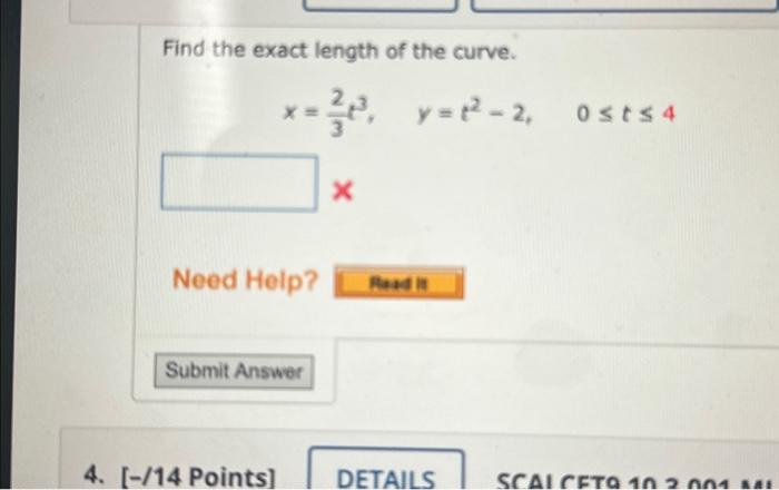 Solved Find the exact length of the curve. | Chegg.com
