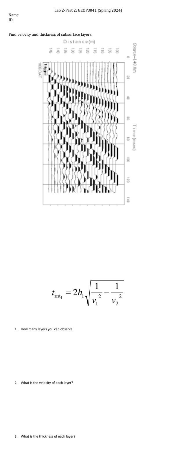 Lab 2-Part 2: GEOP3041 (Spring 2024)NameID:Find | Chegg.com