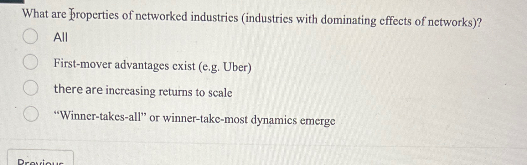 Solved What are broperties of networked industries | Chegg.com