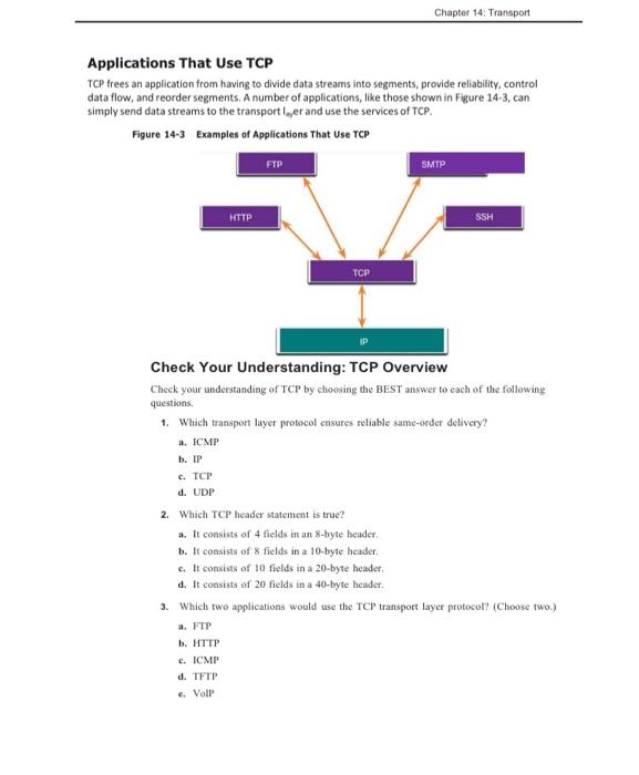 Module 14 Study Guide Transportation of Data The | Chegg.com
