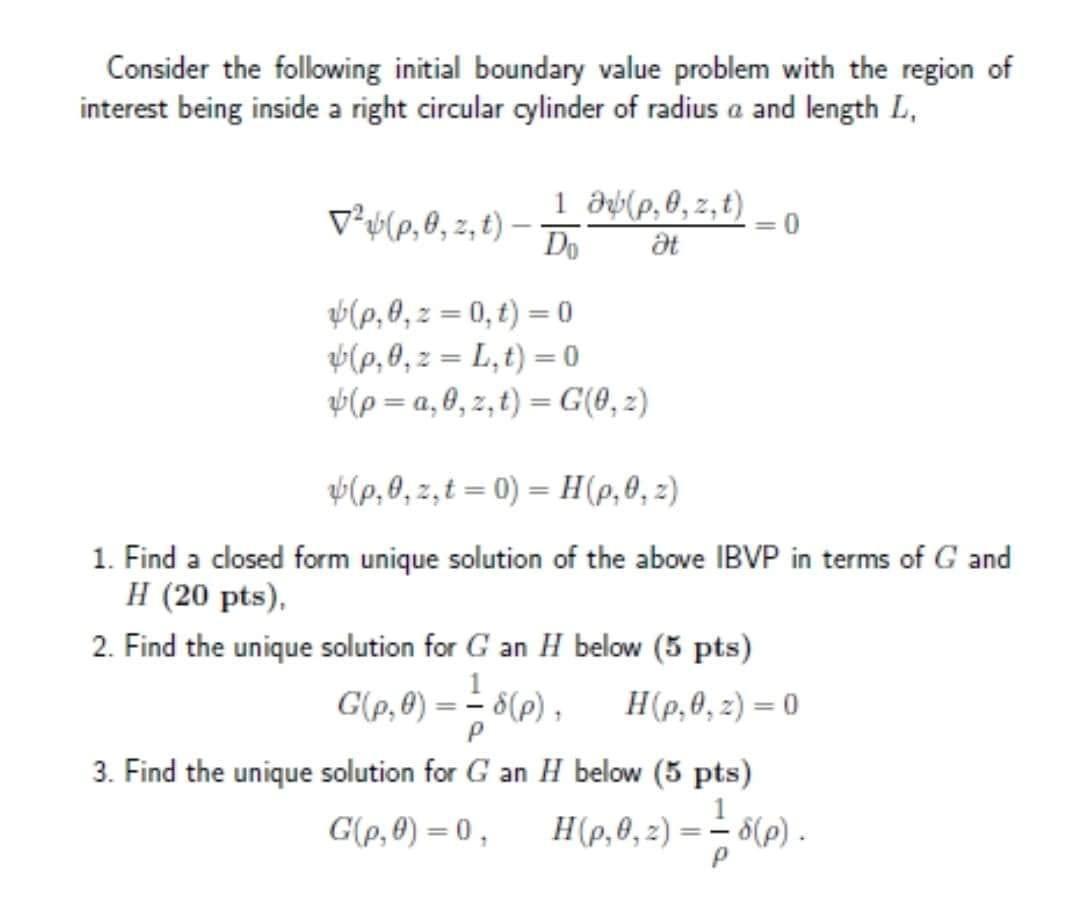 Solved Consider the following initial boundary value problem | Chegg.com