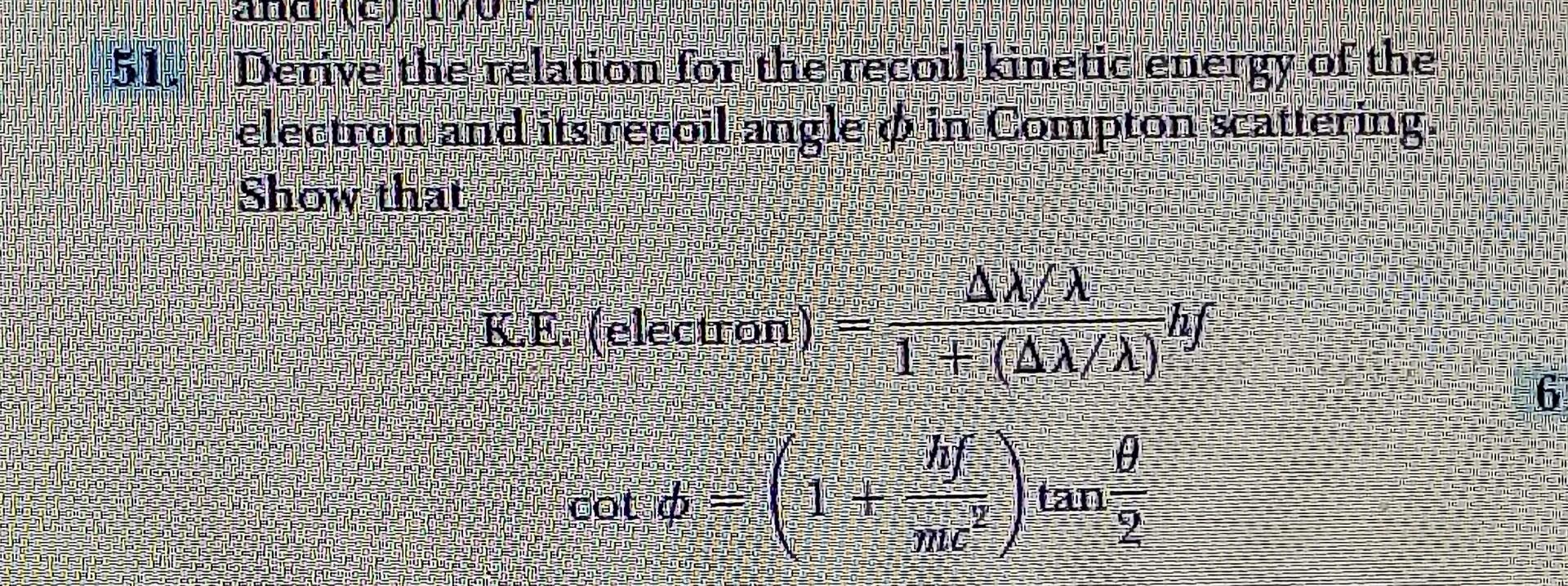 Solved 51 Derive the relation for the mecoil kinetic ener of | Chegg.com