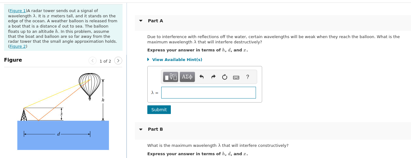 Solved (Figure 1)A radar tower sends out a signal | Chegg.com