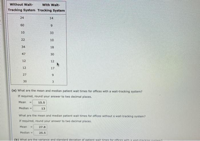 Solved Without Wait- with Wait- Tracking System Tracking | Chegg.com