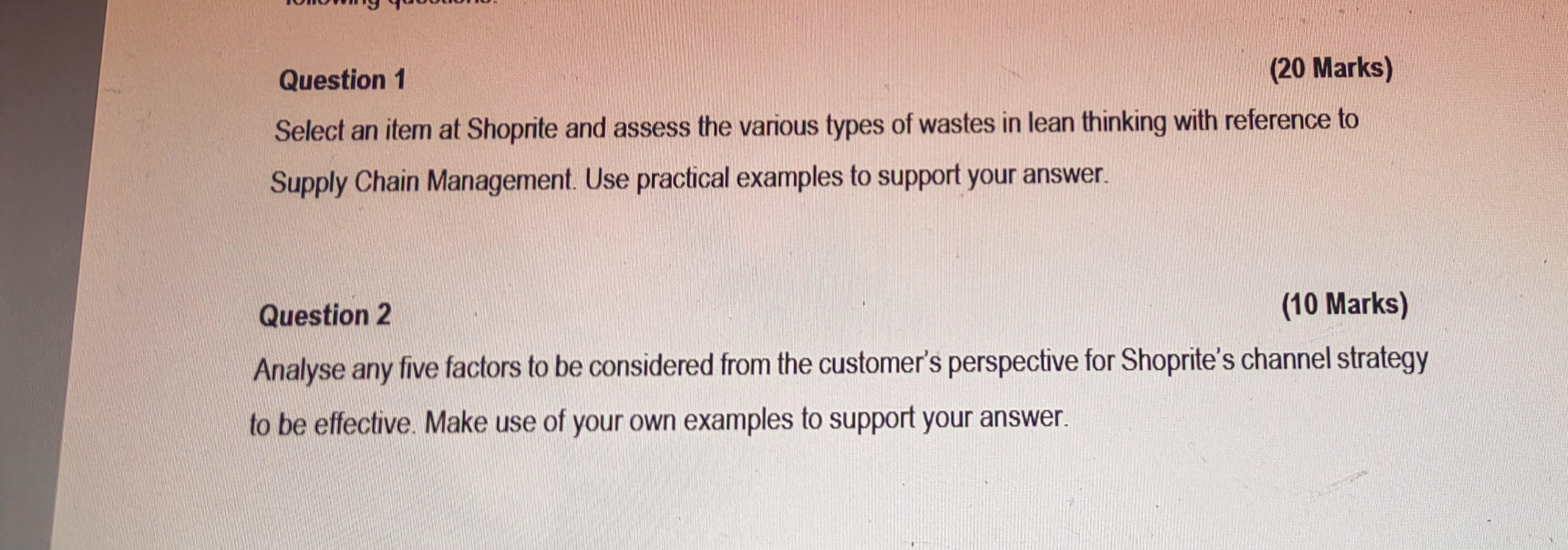 Solved Question 1(20 ﻿Marks)Select an item at Shoprite and | Chegg.com