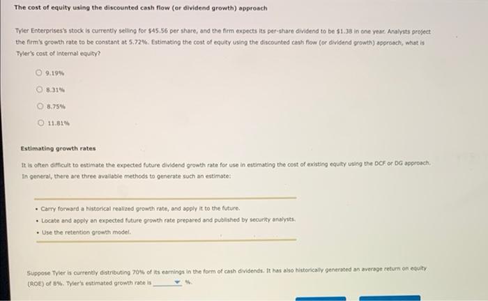 Solved The cost of raising capital through retained earnings | Chegg.com