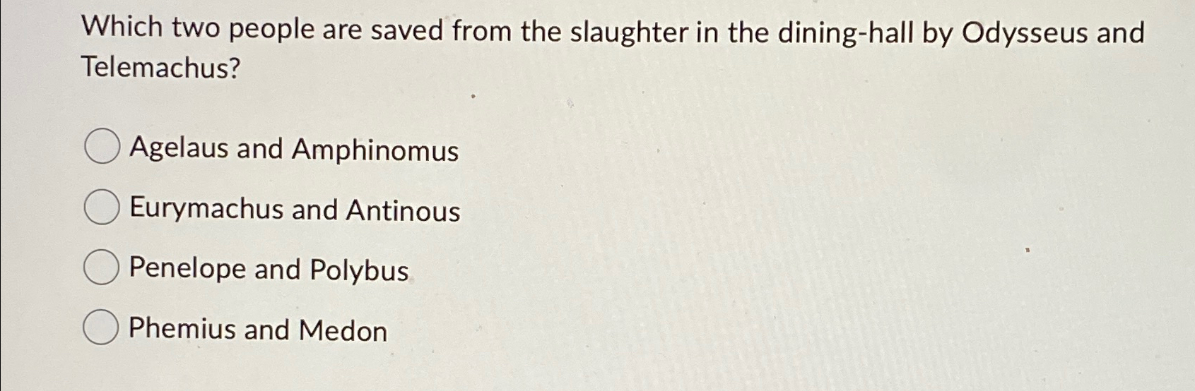 Solved Which two people are saved from the slaughter in the | Chegg.com