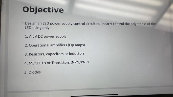 Solved - Design an LED power supply control circuit to | Chegg.com