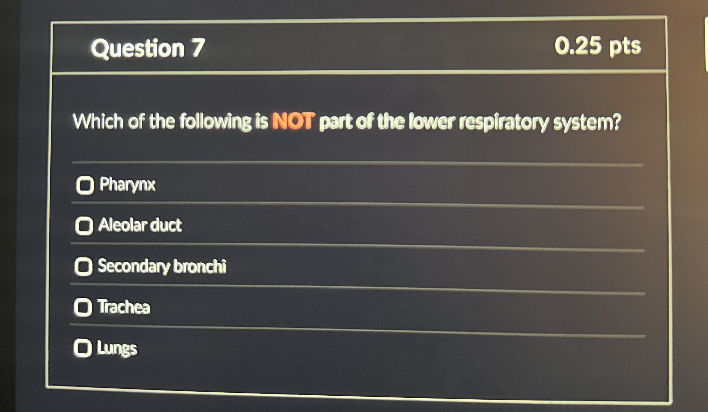 Solved Question 70.25 ﻿ptsWhich of the following is NOT part | Chegg.com